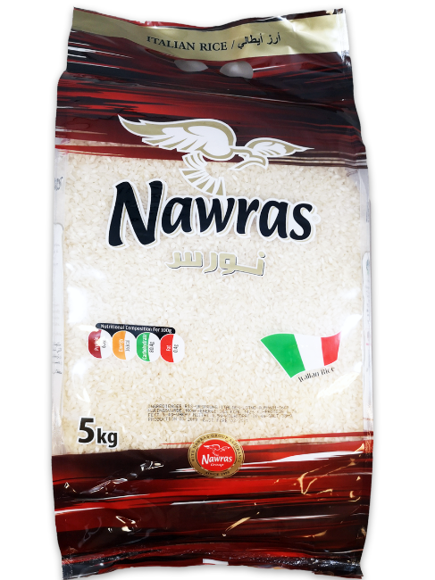 Nawras 5 kg baldo rund ris Italien 1*4 – NawrasFoods