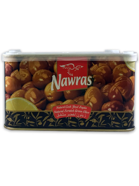 Nawras 700 gr gröna oliver snittade 1*12 – NawrasFoods